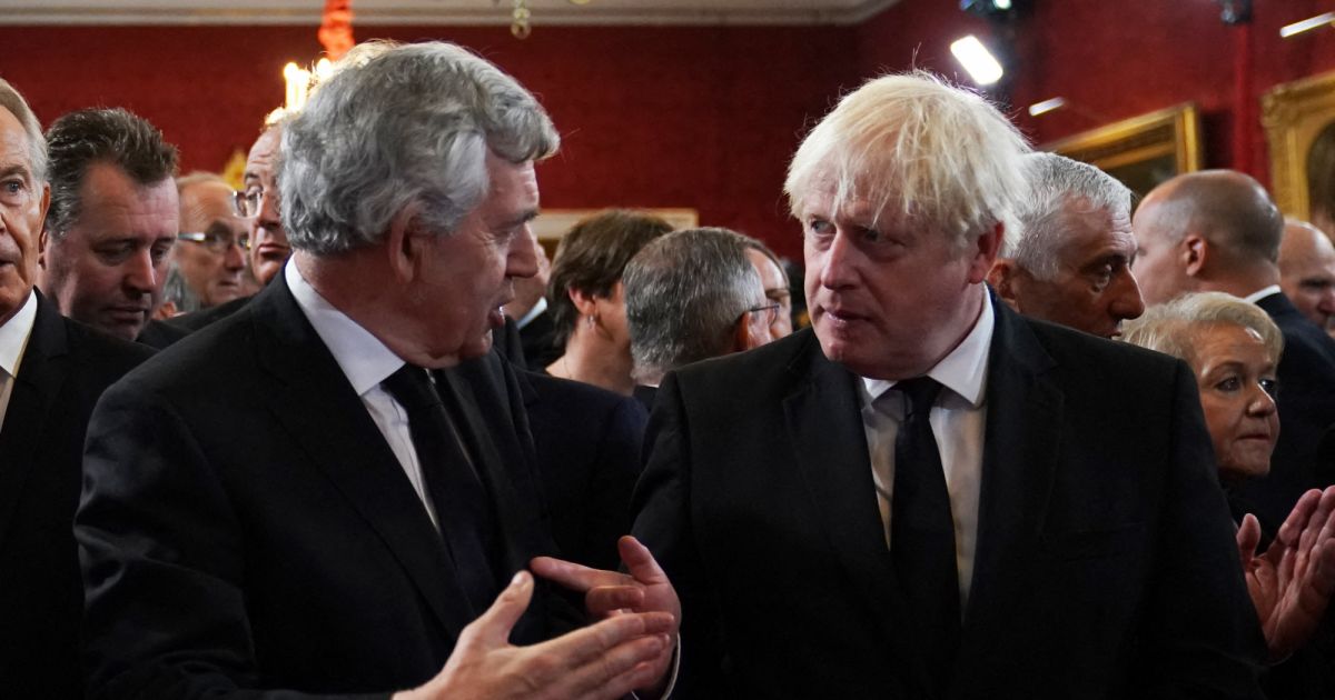 Gordon Brown, Boris Johnson - Personnalités lors de la cérémonie du Conseil d'Accession au ...