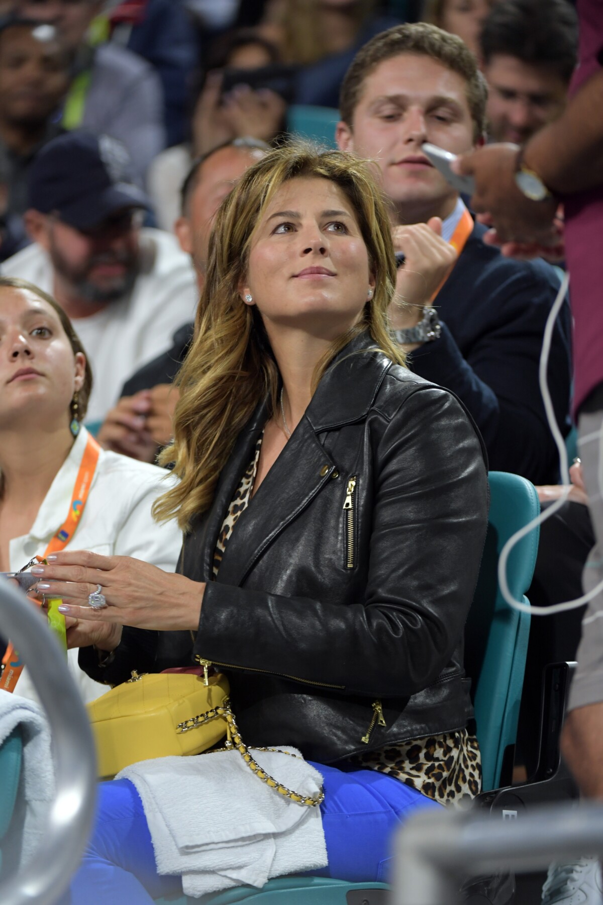 Photo : Mirka Federer assiste au match Roger Federer contre Kevin ...