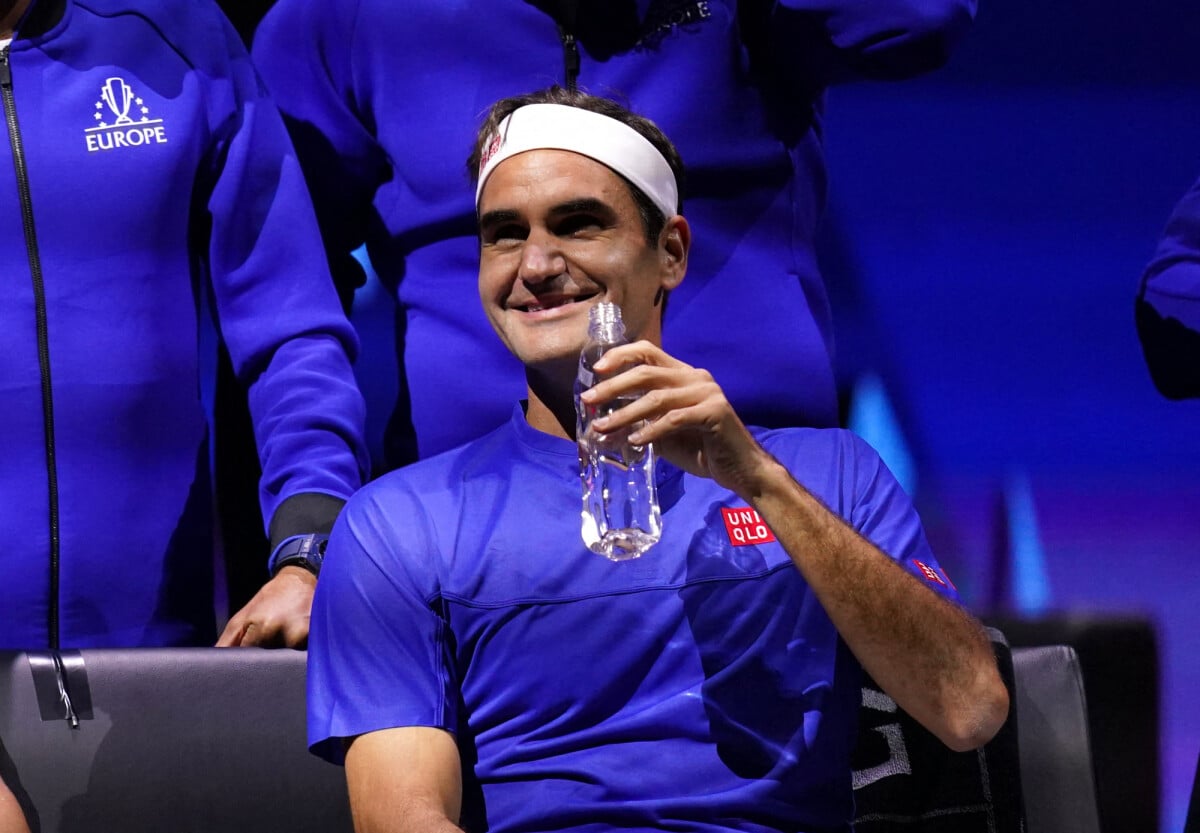 Photo : Roger Federer à la Laver Cup, à Londres, le 23 septembre ...