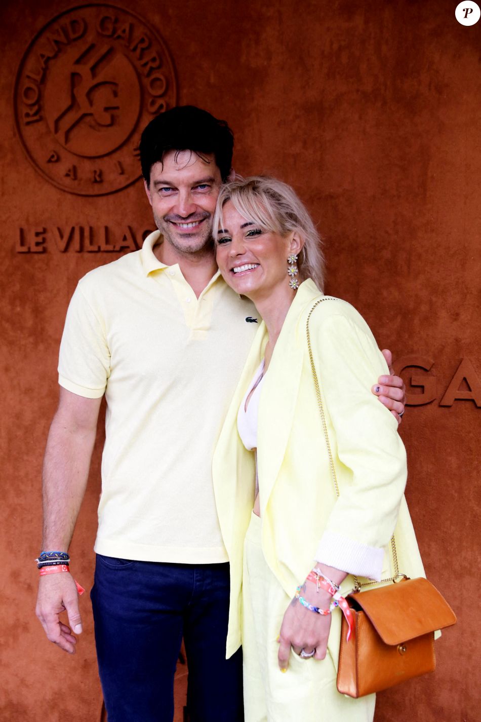 Elodie Gossuin et son mari Bertrand Lacherie au village lors des ...