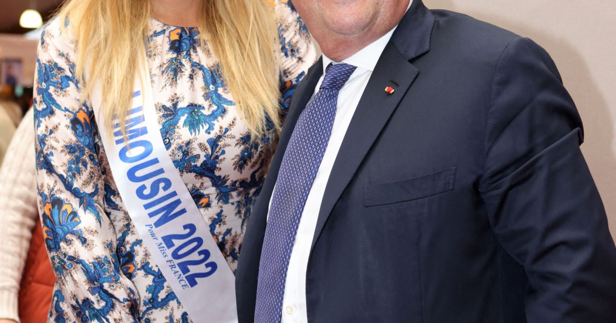 Salomé Maud Miss Limousin 2022 et François Hollande lors de la 40ème ...