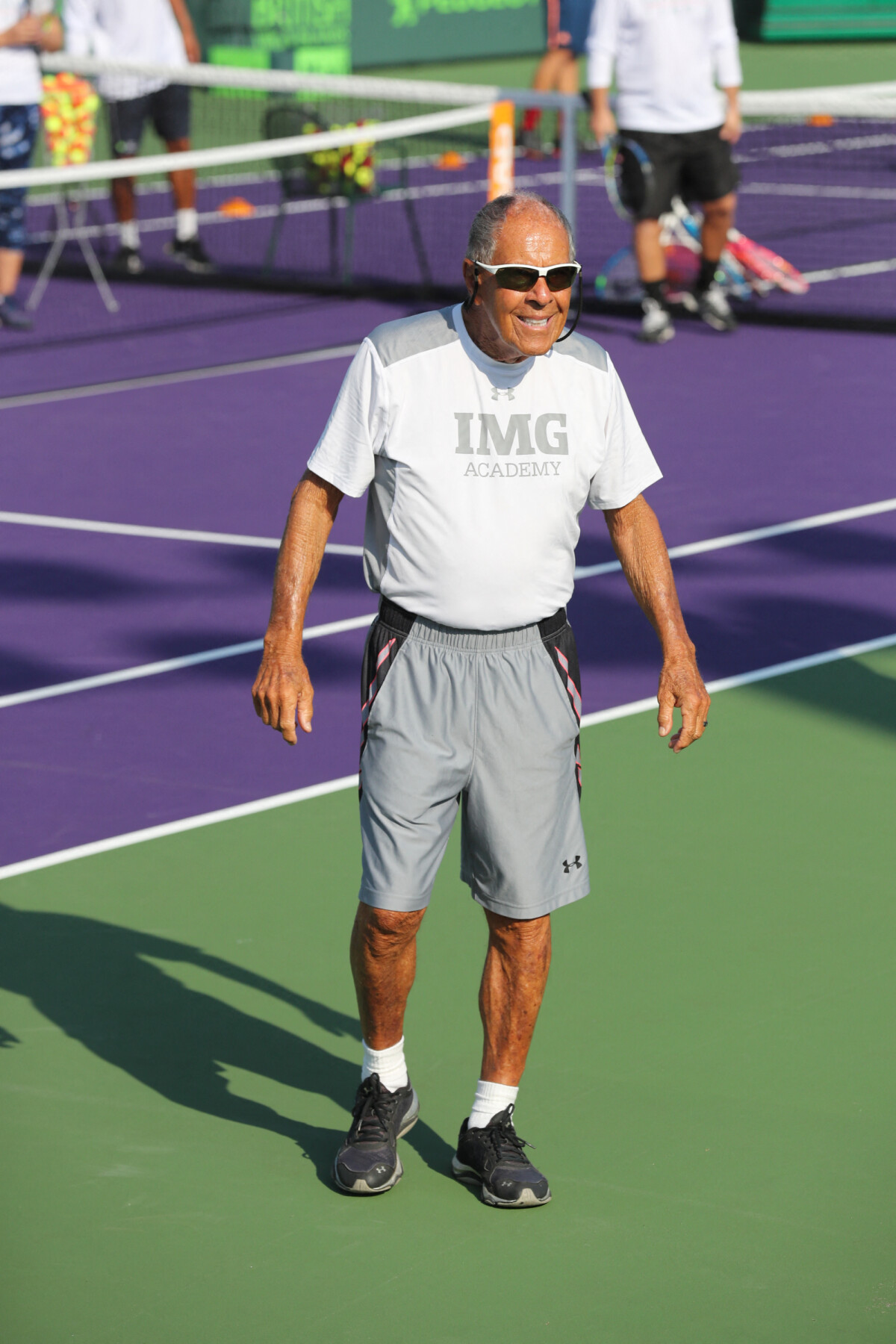 Photo : Nick Bollettieri lors de l'Open de Miami à Key Biscayne le 20 ...