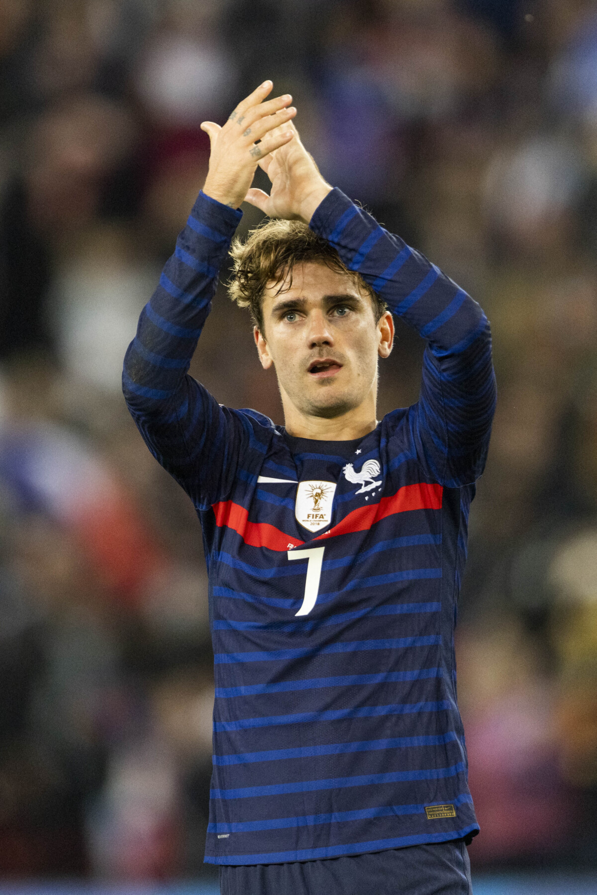 Photo : Antoine Griezmann lors du match de football de qualification ...