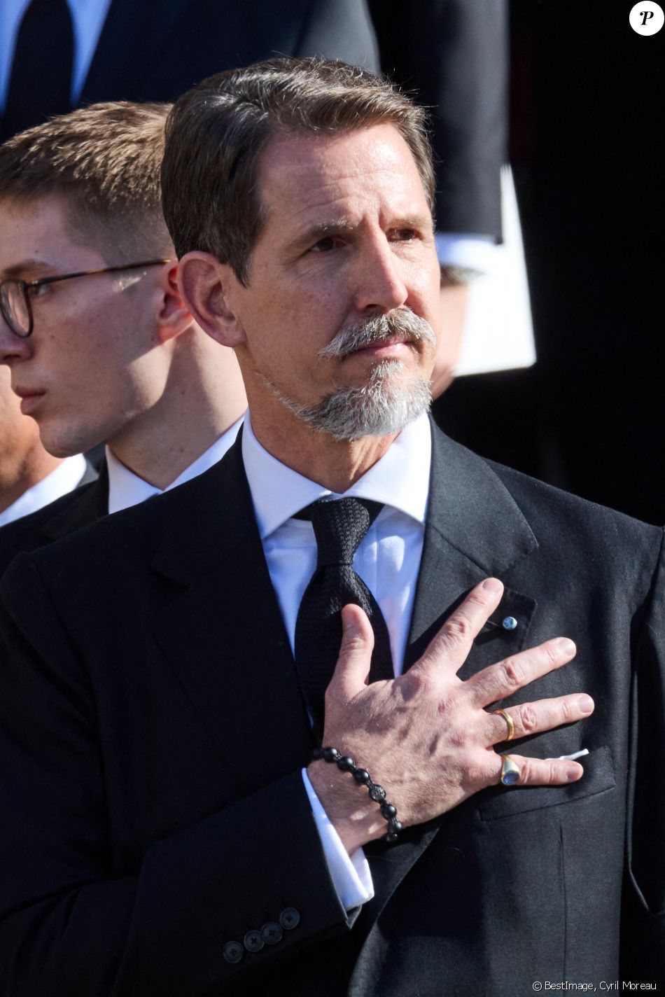 Le prince Paul (Pavlos) de Grèce - Sorties des obsèques du roi ...