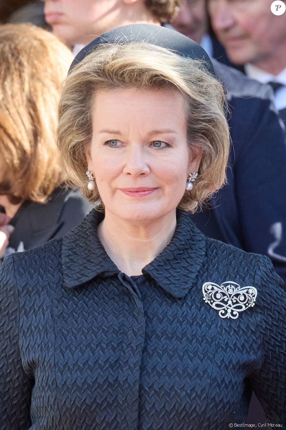La reine Mathilde de Belgique - Sorties des obsèques du roi Constantin ...