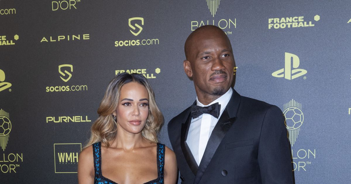 Didier Drogba et et sa compagne Gabrielle Lemaire - Photocall de la ...