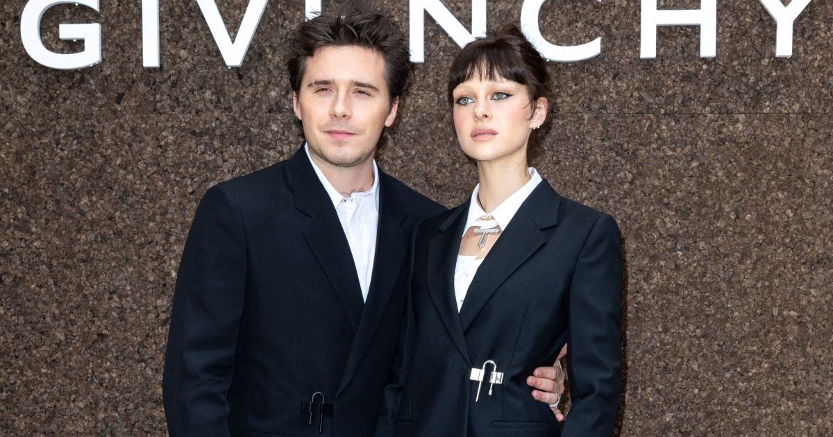 Brooklyn Beckham et sa femme Nicola Peltz au photocall du défilé ...