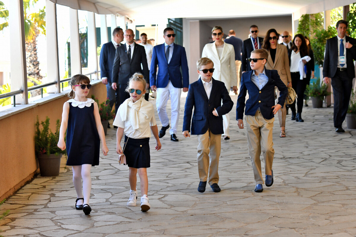 Photo : La princesse Charlene de Monaco, et ses enfants le prince ...