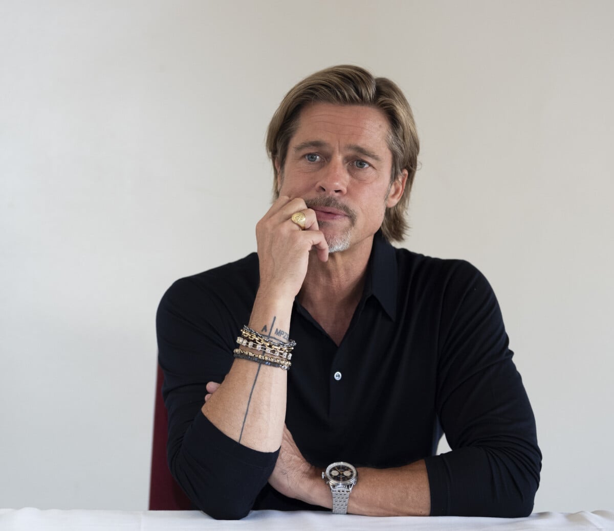Photo : Brad PItt pose lors de la conférence de presse du film "Ad ...