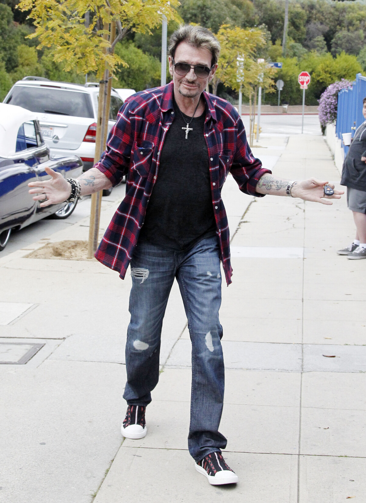 Photo : Johnny Hallyday à Los Angeles en 2012. - Purepeople