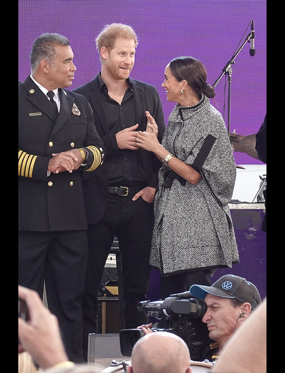 Photo : Harry, quant à lui, avait choisi un look noir de la tête au pied, histoire d'éviter un ...