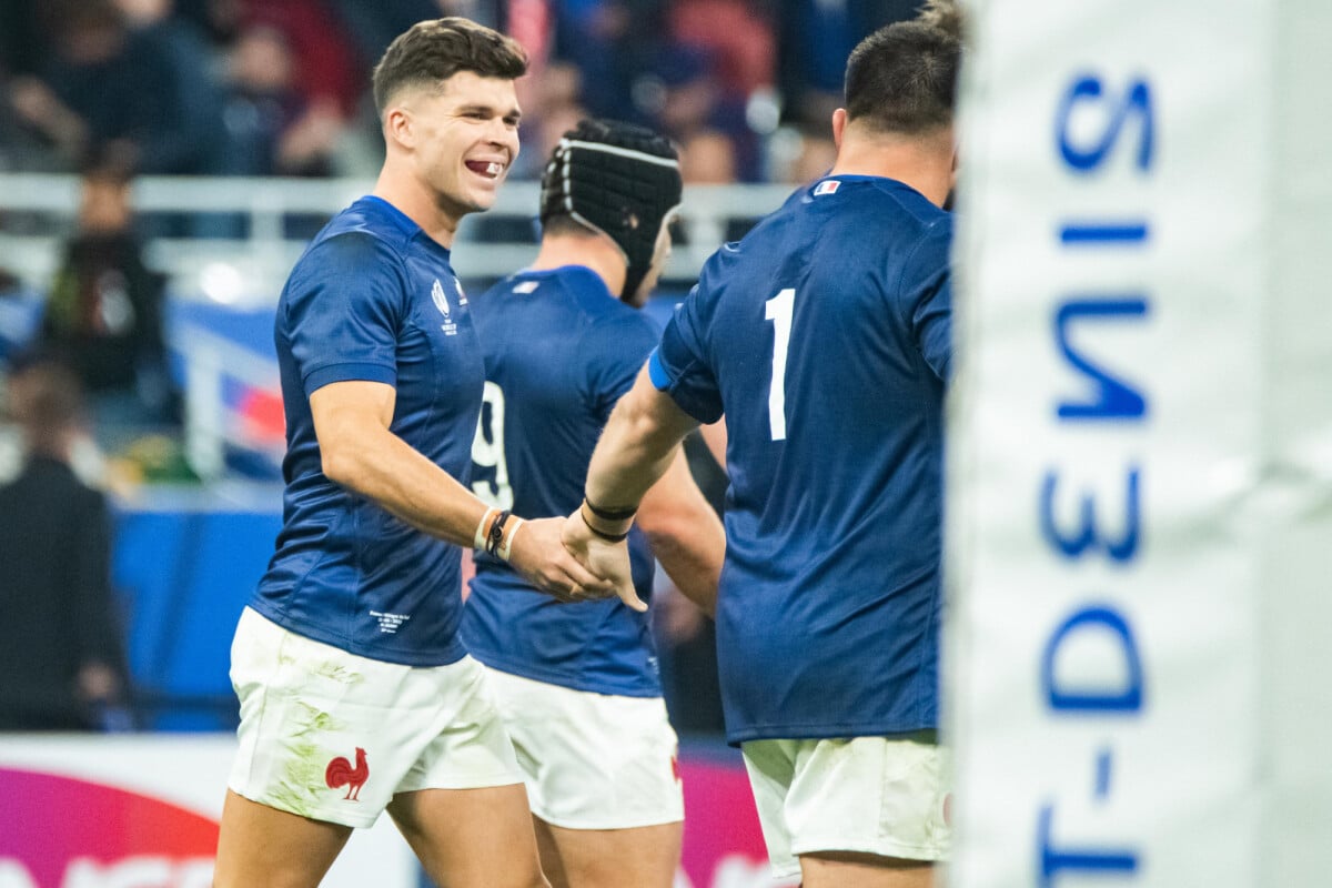 Photo : Matthieu Jalibert (XV de France) - Coupe du Monde de Rugby France 2023 - Match de quart ...