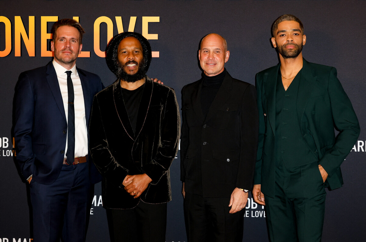 Photo : Mark Ireland, Ziggy Marley, Brian Robbins et Kinglsey Ben-Adir - Première du film "Bob ...