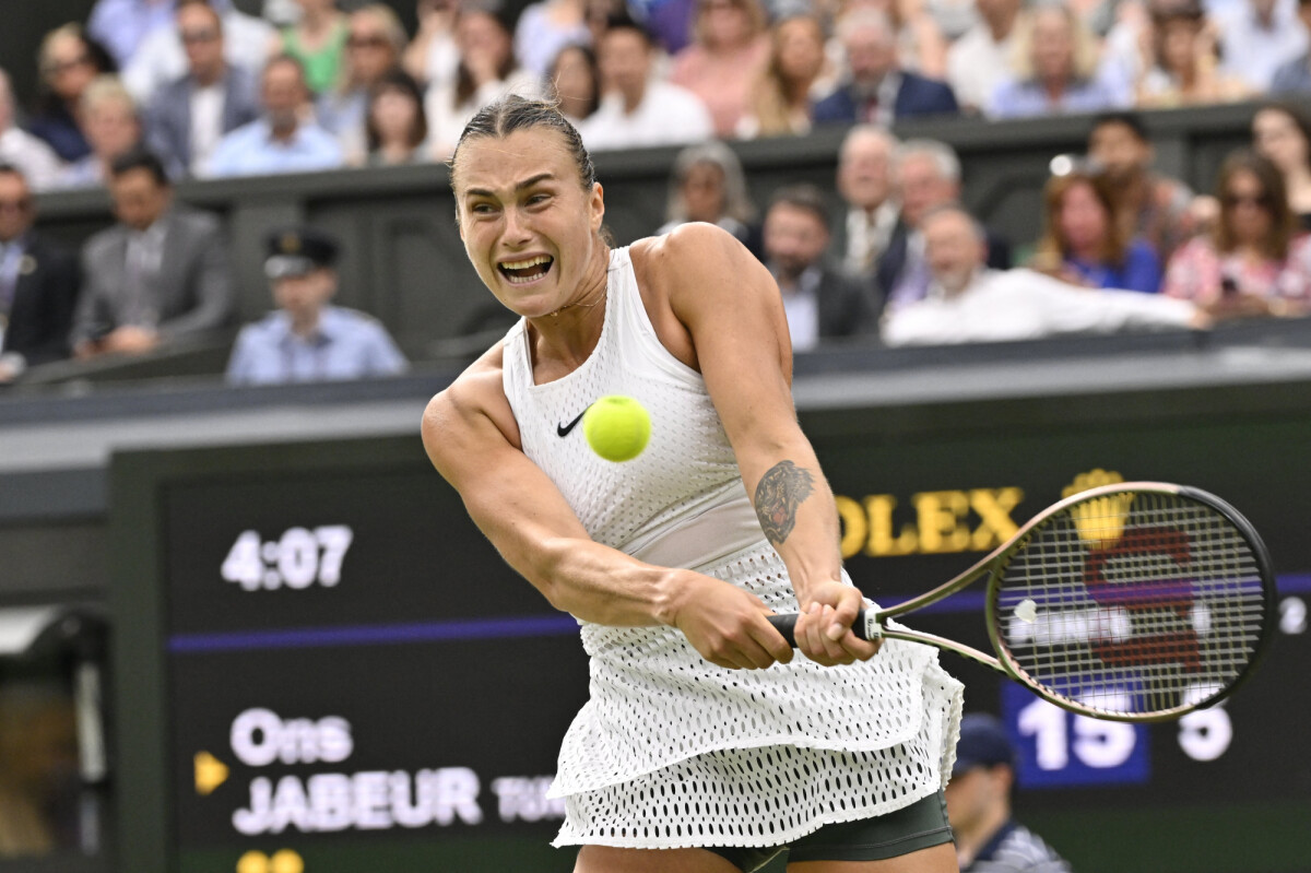 Photo : Aryna Sabalenka - Bielorussie lors du tournoi de Wimbledon 2023 ...