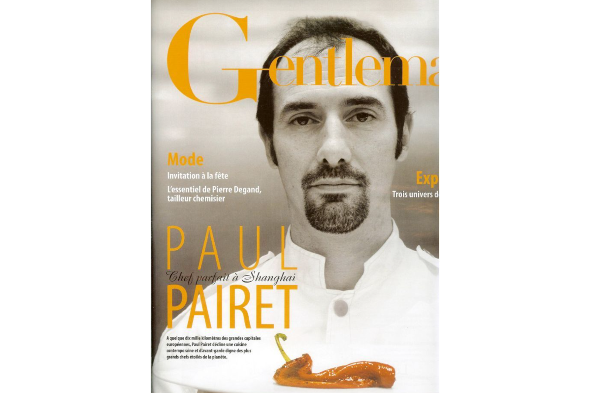 Photo : Paul Pairet en couverture du magazine "Gentleman" en 2013 ...