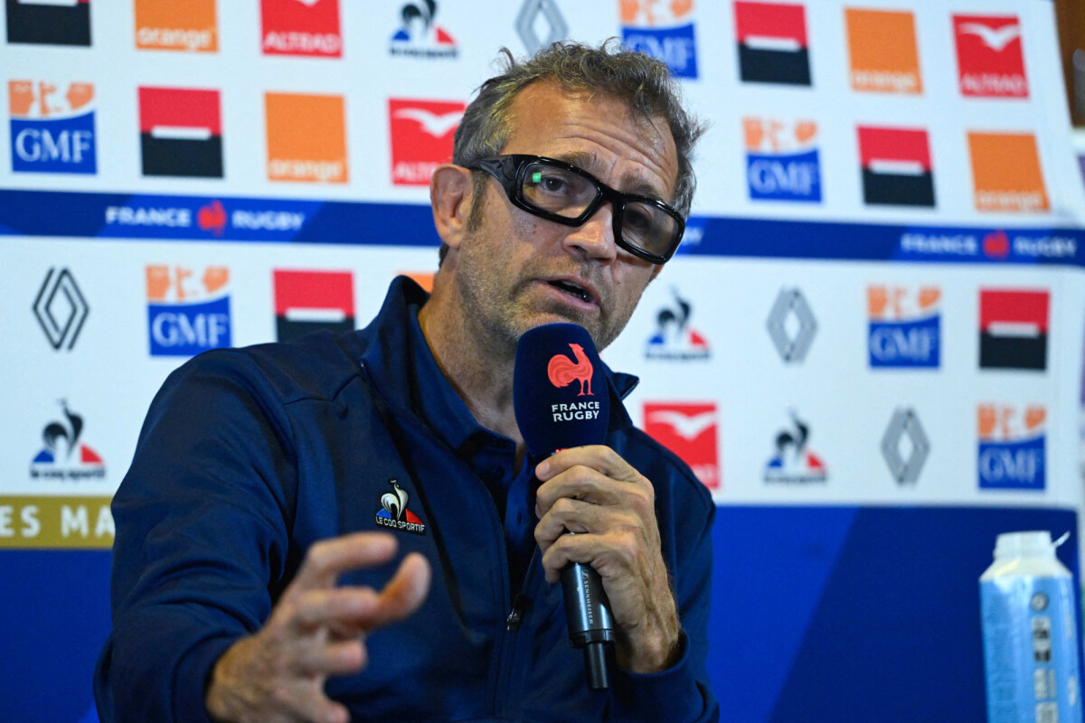Photo : Le sélectionneur de l'équipe de France de rugby Fabien Galthié ...