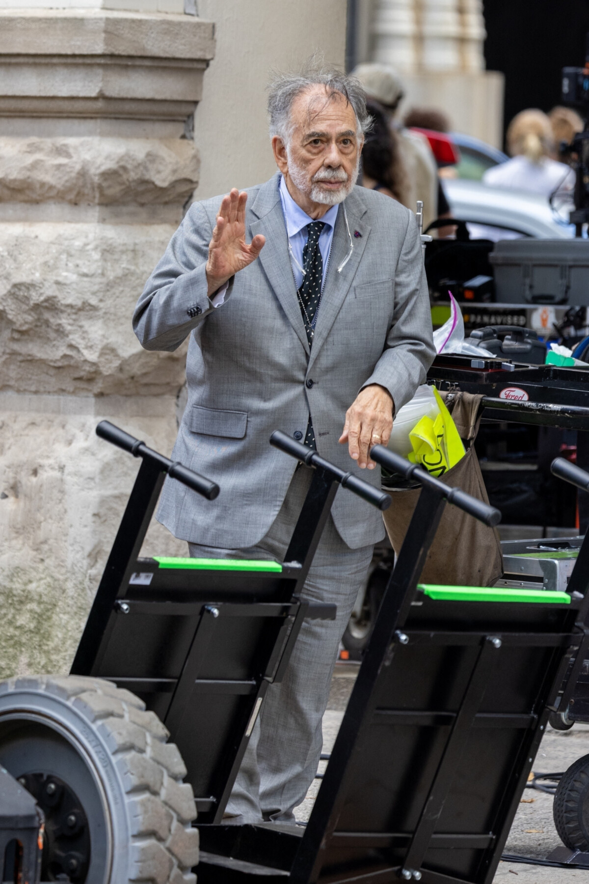 Photo : Sur le tournage de "Megalopolis". Exclusif - Shia Labeouf et Nathalie Emmanuel sur le ...