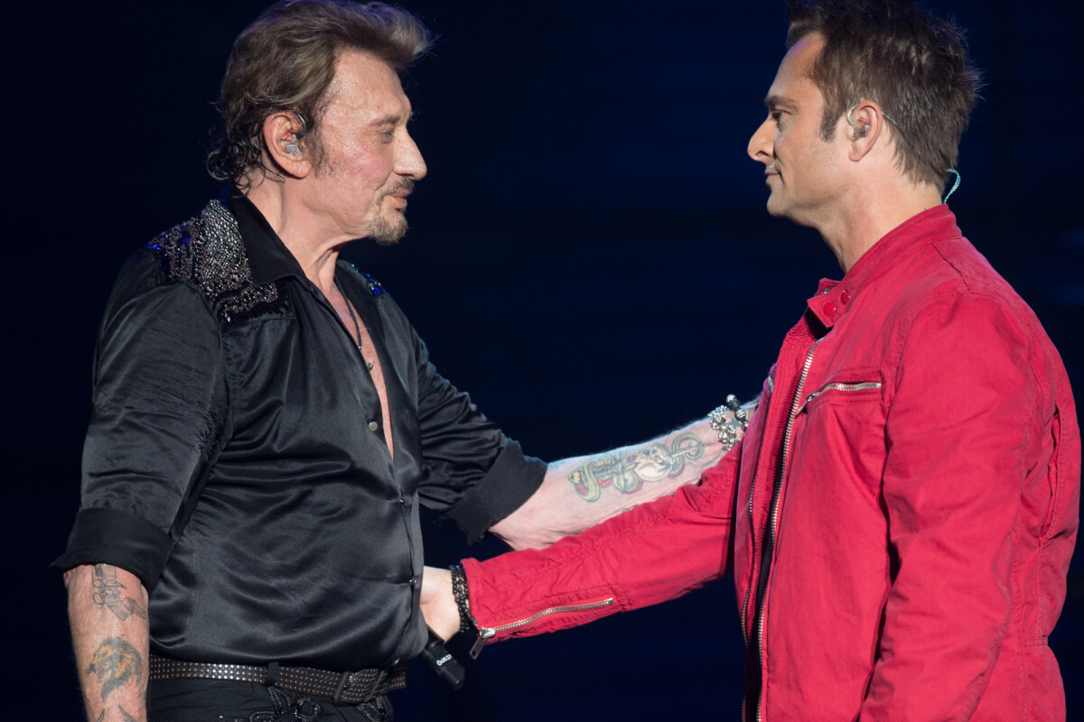 Photo : Exclusif - David Hallyday - Johnny Hallyday en concert au POPB ...