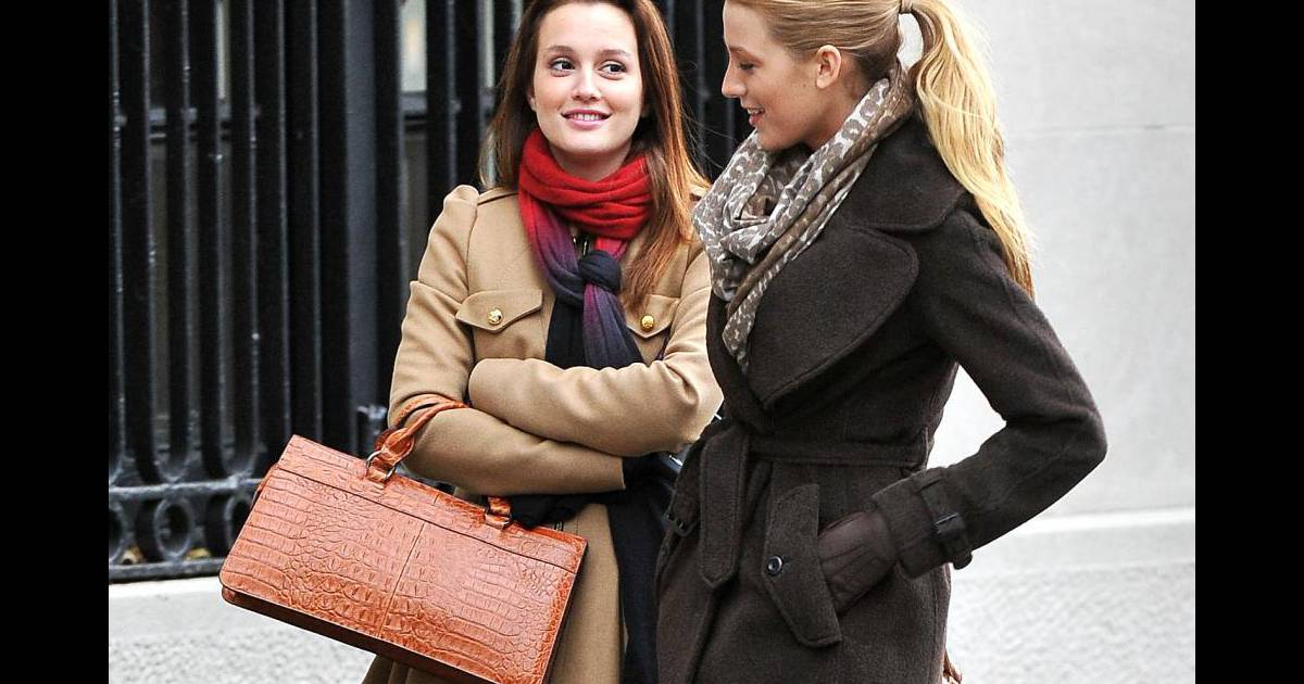 Leighton Meester et Blake Lively, sur le tournage de Gossip Girl à New ...