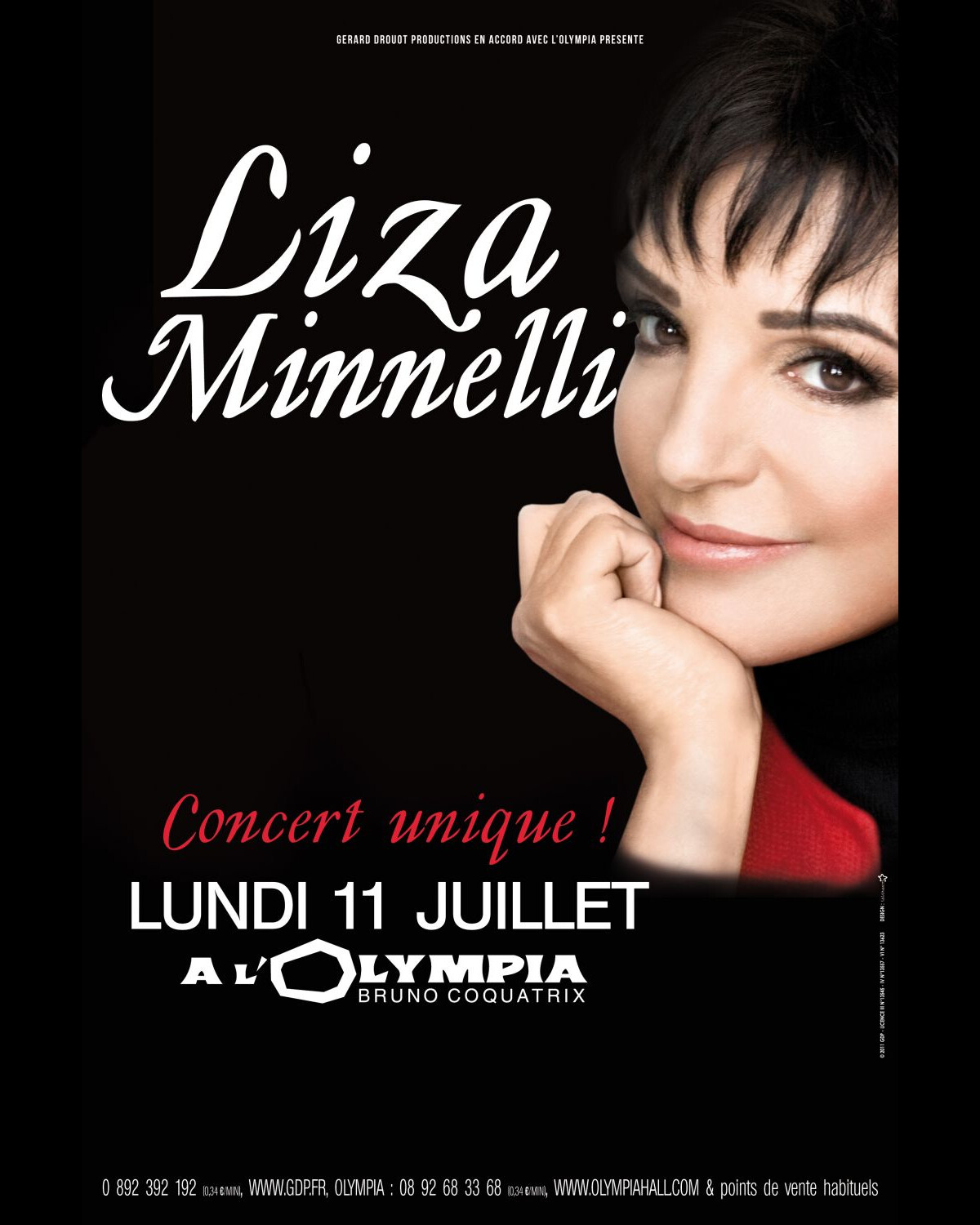 Photo : Liza Minnelli en concert à L'Olympia le 11 juillet 2011 ...