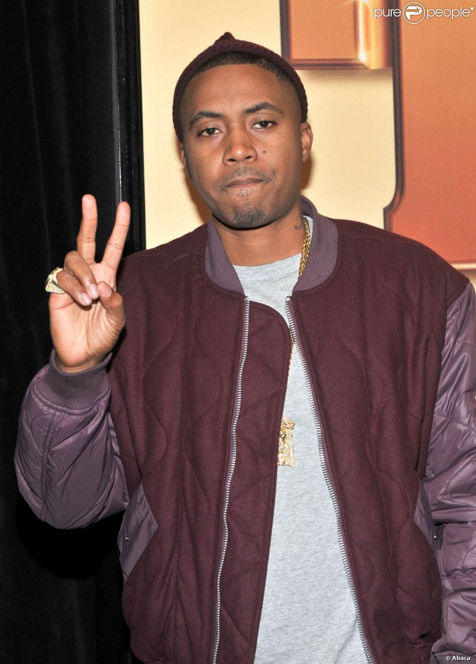 Nas lors de l'avant-première du Casse de Central Park, à New York le 24 ...