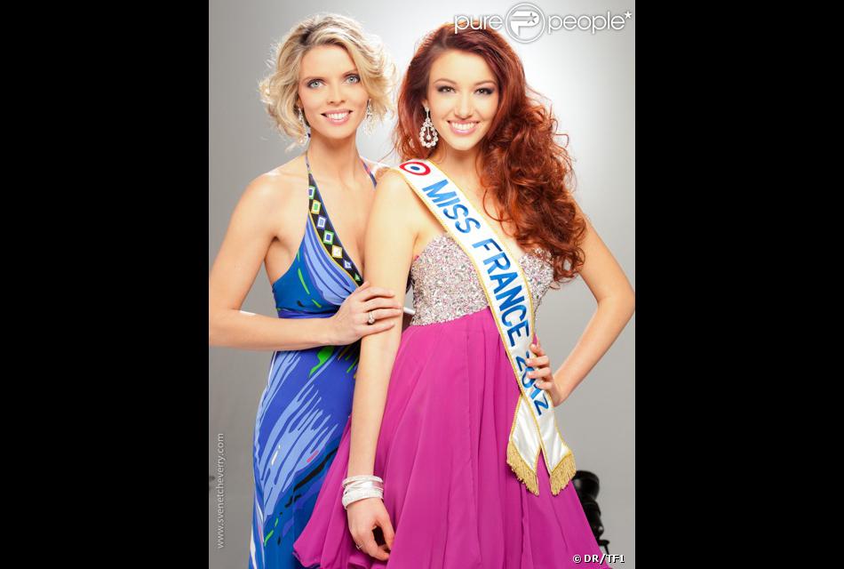 Delphine Wespiser, Miss France 2012, prend la pose près de Sylvie ...