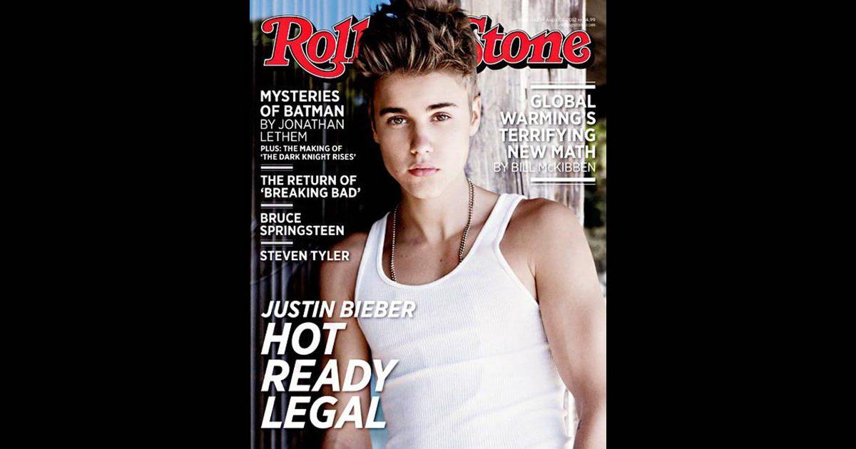 Justin Bieber en couverture du magazine Rolling Stone d'août 2012 ...