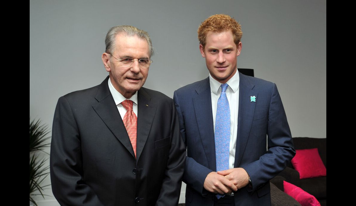Photo : Le prince Harry avec le président du CIO Jacques Rogge lors de ...