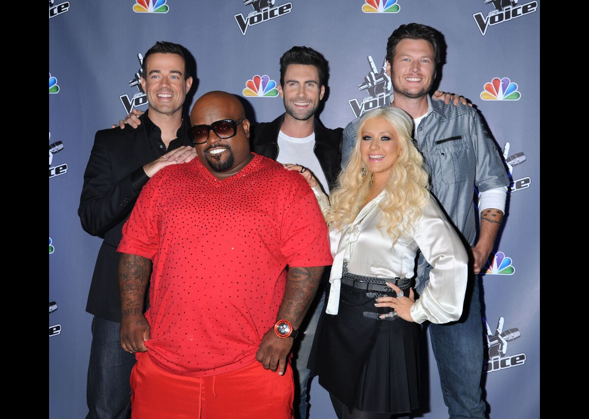 Photo : Christina Aguilera, Cee Lo Green, Adam Levine et Blake Shelton ...