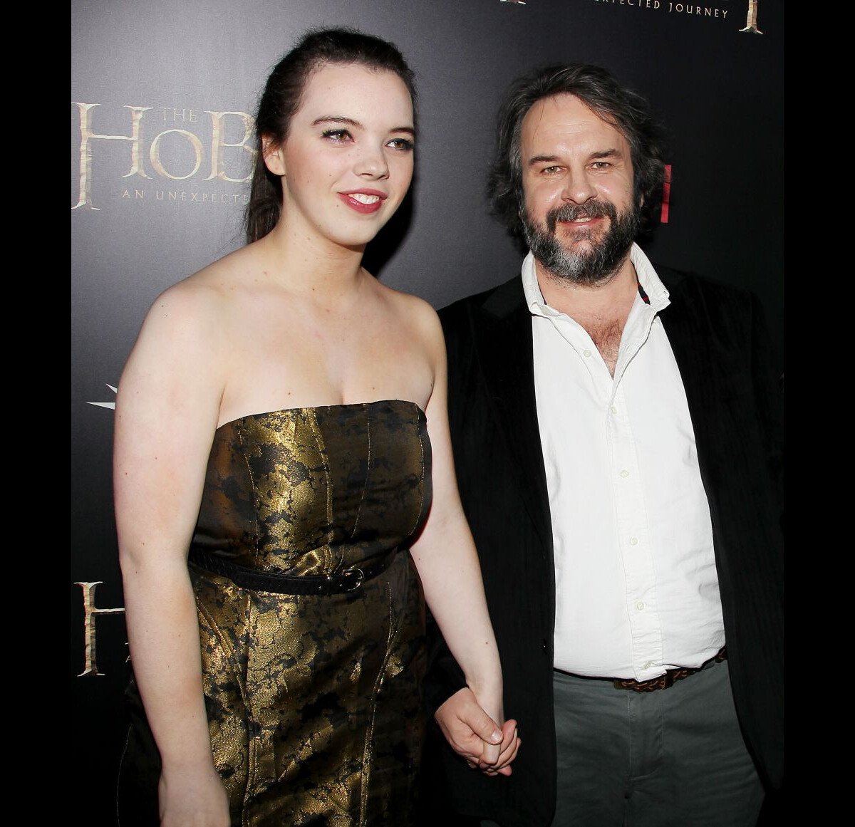 Photo : Peter Jackson et sa femme Katie Jackson pendant l'avant ...