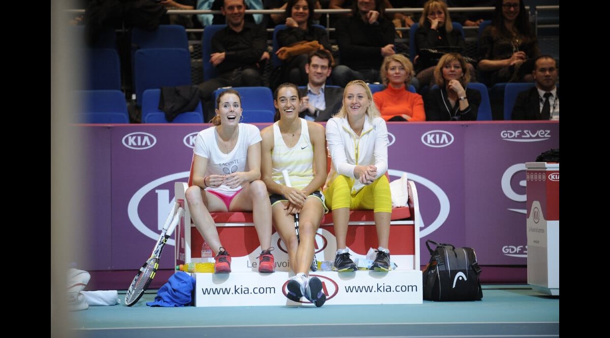 Photo : Alizé Cornet, Caroline Garcia et Kristina Mladenovic lors de la ...