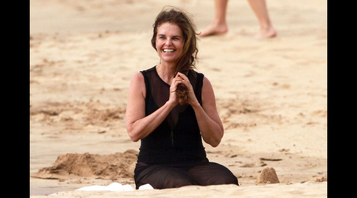 Photo : Maria Shriver profite du soleil et de la plage en famille à ...