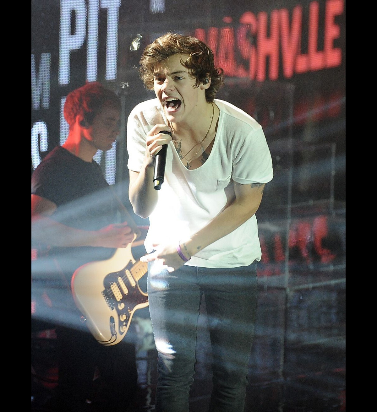 Photo : Harry Styles, au concert du groupe One Direction à Londres, le ...
