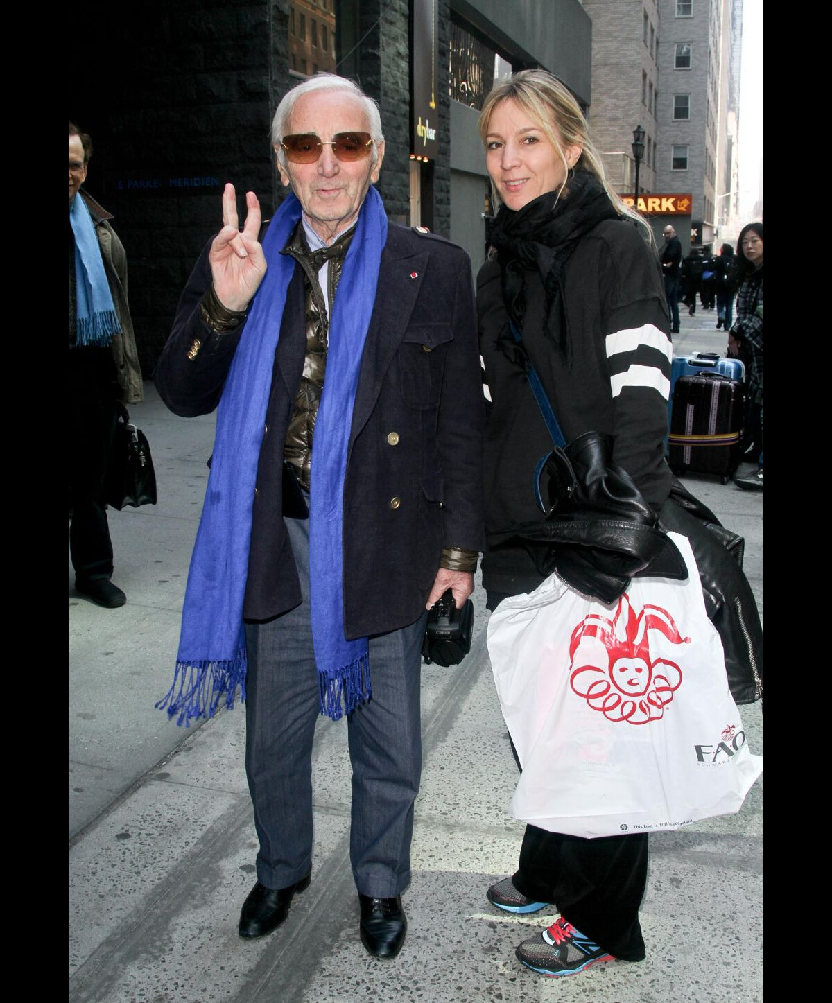 Photo : Charles Aznavour et sa fille Katia à New York le 6 avril 2013 ...