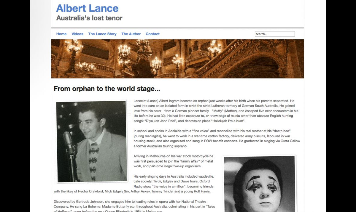 Photo : Albert Lance (Lance Ingram), le plus grand ténor d'Australie ...