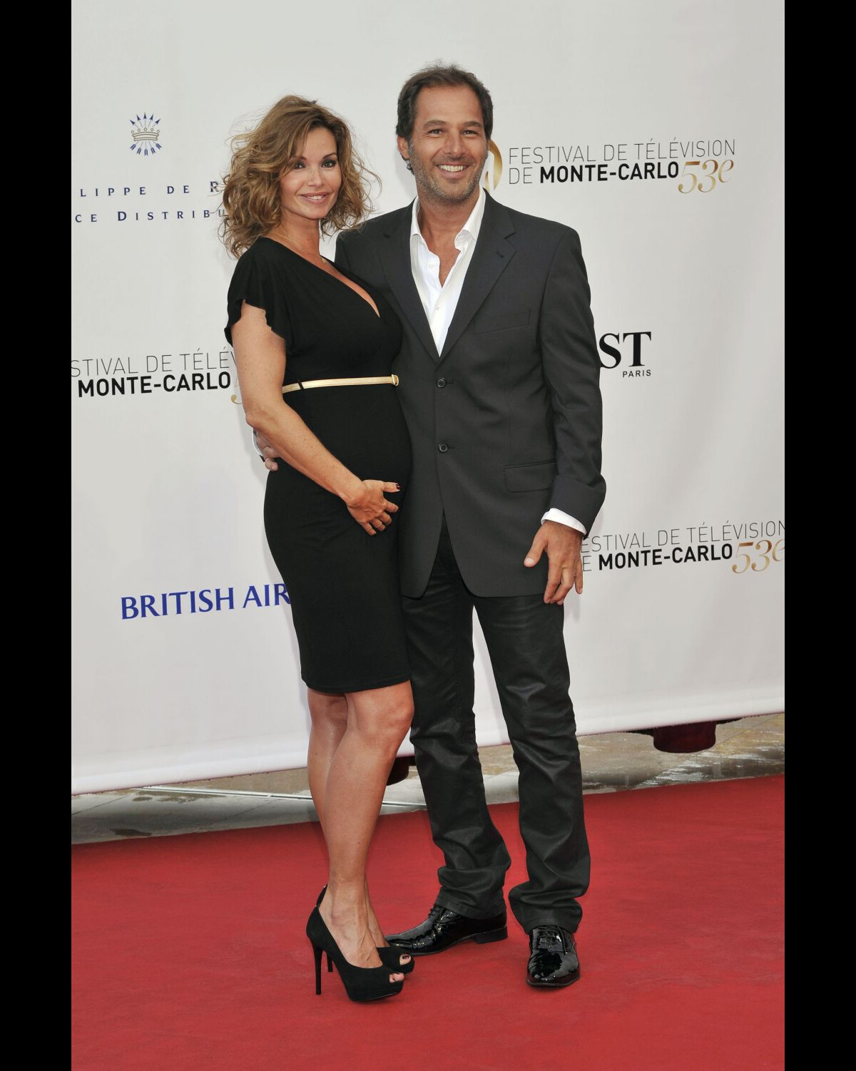 Photo : Ingrid Chauvin, enceinte, avec son mari Thierry Peythieu lors ...