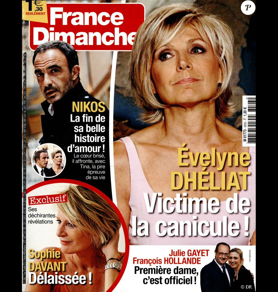 Magazine France Dimanche en kiosques le 10 juillet 2015. - Purepeople