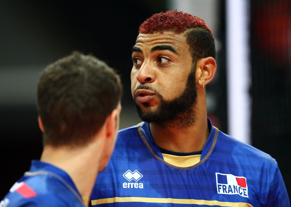 Photo : Earvin Ngapeth à Katowice en Pologne le 16 septembre 2014 ...