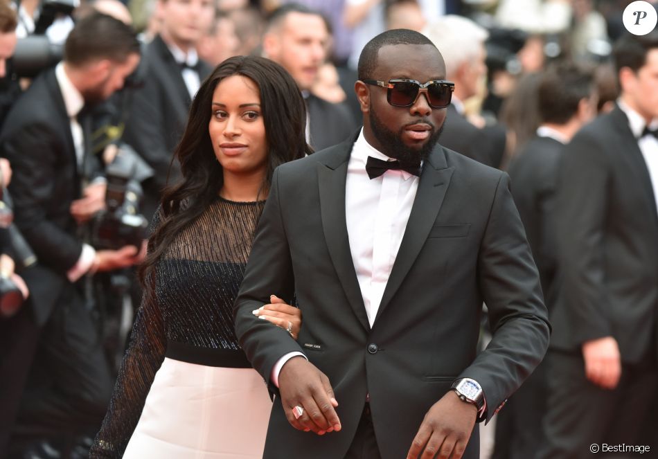 Maître Gims et sa femme DemDem - Montée des marches du film The BFG (Le ...