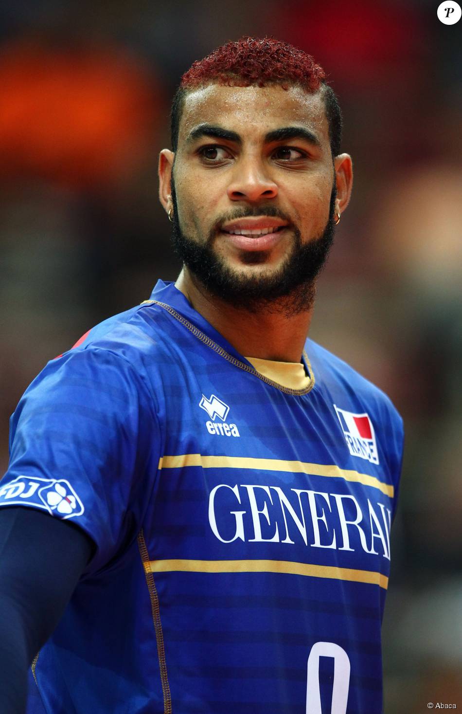Earvin Ngapeth le 16 septembre 2014 lors de France - Allemagne en match ...