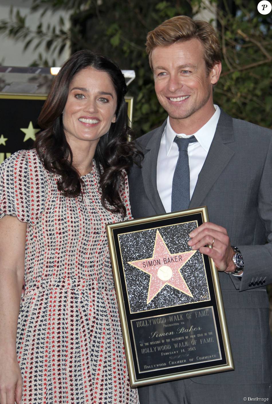 Robin Tunney, Simon Baker - Simon Baker reçoit son étoile sur le Walk ...