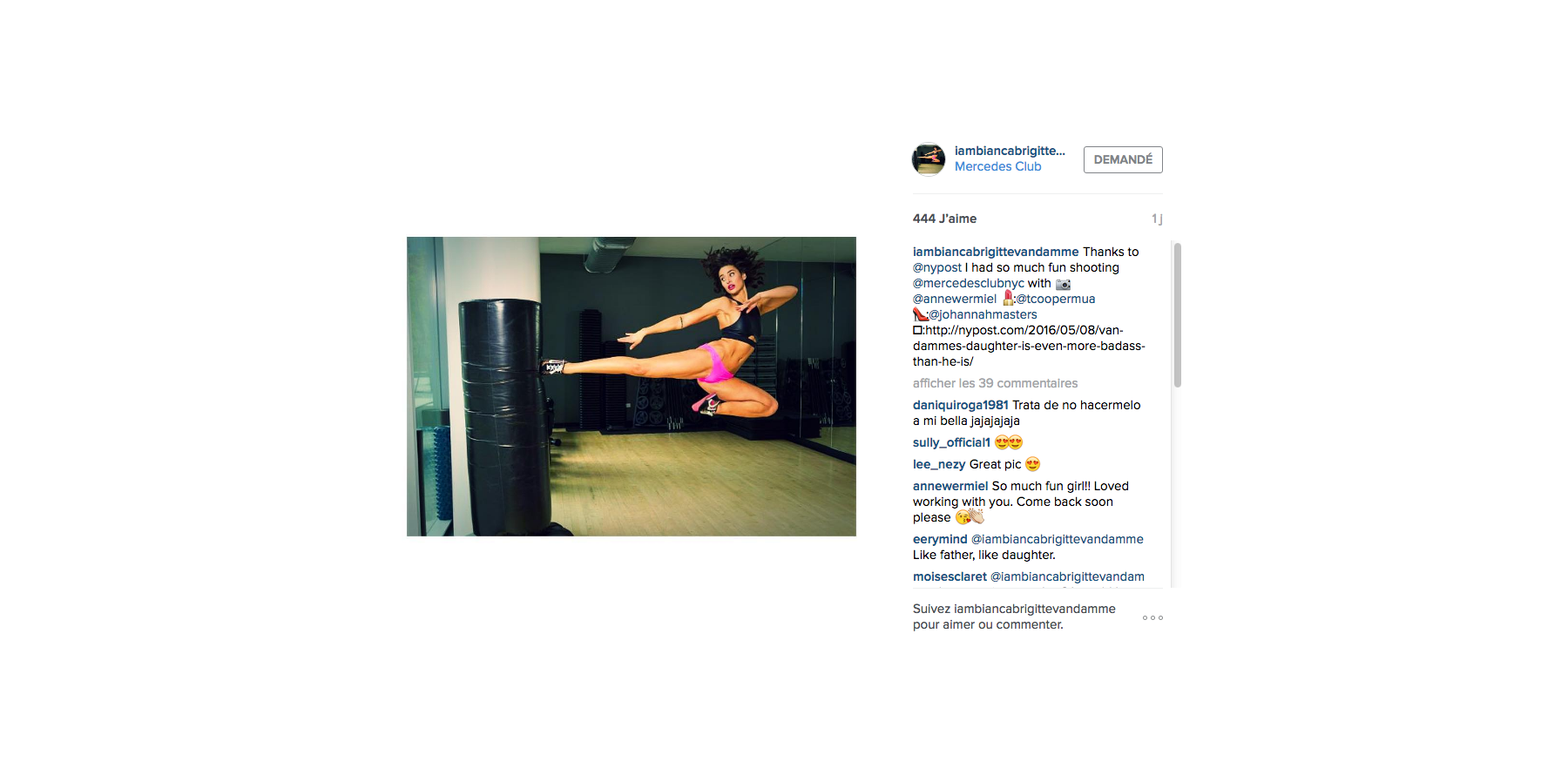 Bianca Van Damme Sportive Et Sexy Elle Maîtrise Le Grand écart Comme