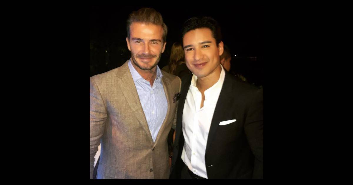 David Beckham et Mario Lopez au mariage d'Eva Longoria. Instagram mai ...