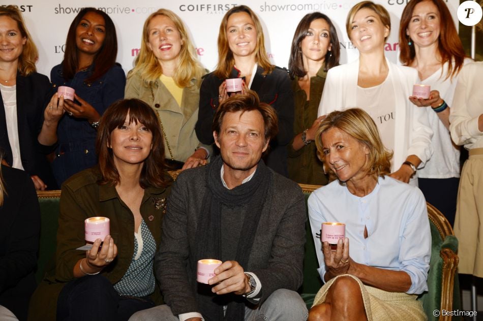 Tina Kieffer, Laurent Delahousse et Claire Chazal à la conférence de presse de la Flamme Marie ...