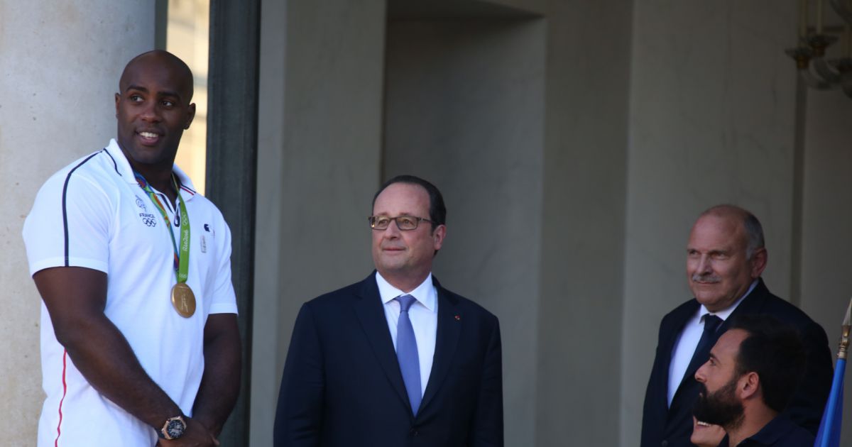 Teddy Riner , François Hollande et Michaël Jeremiasz - Les membres de ...