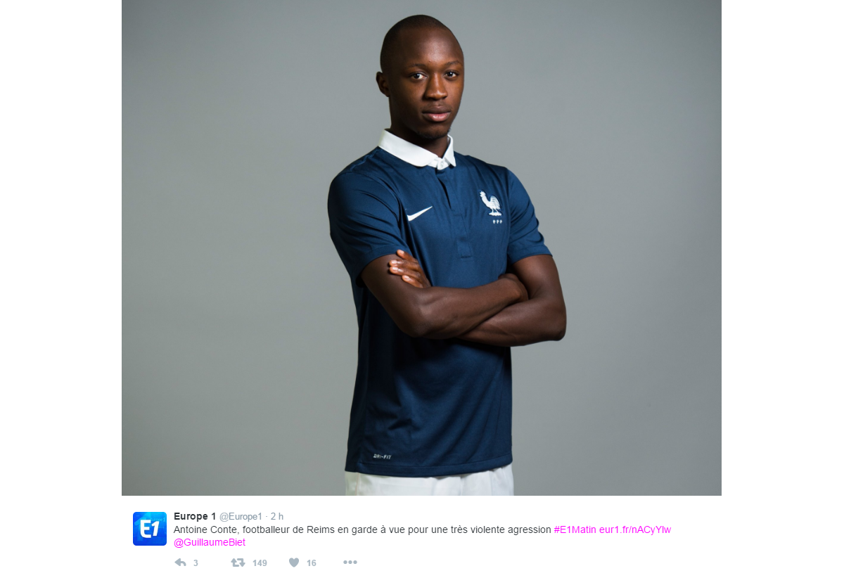 Photo : Antoine Conte sous les couleurs de l'équipe de France espoir ...