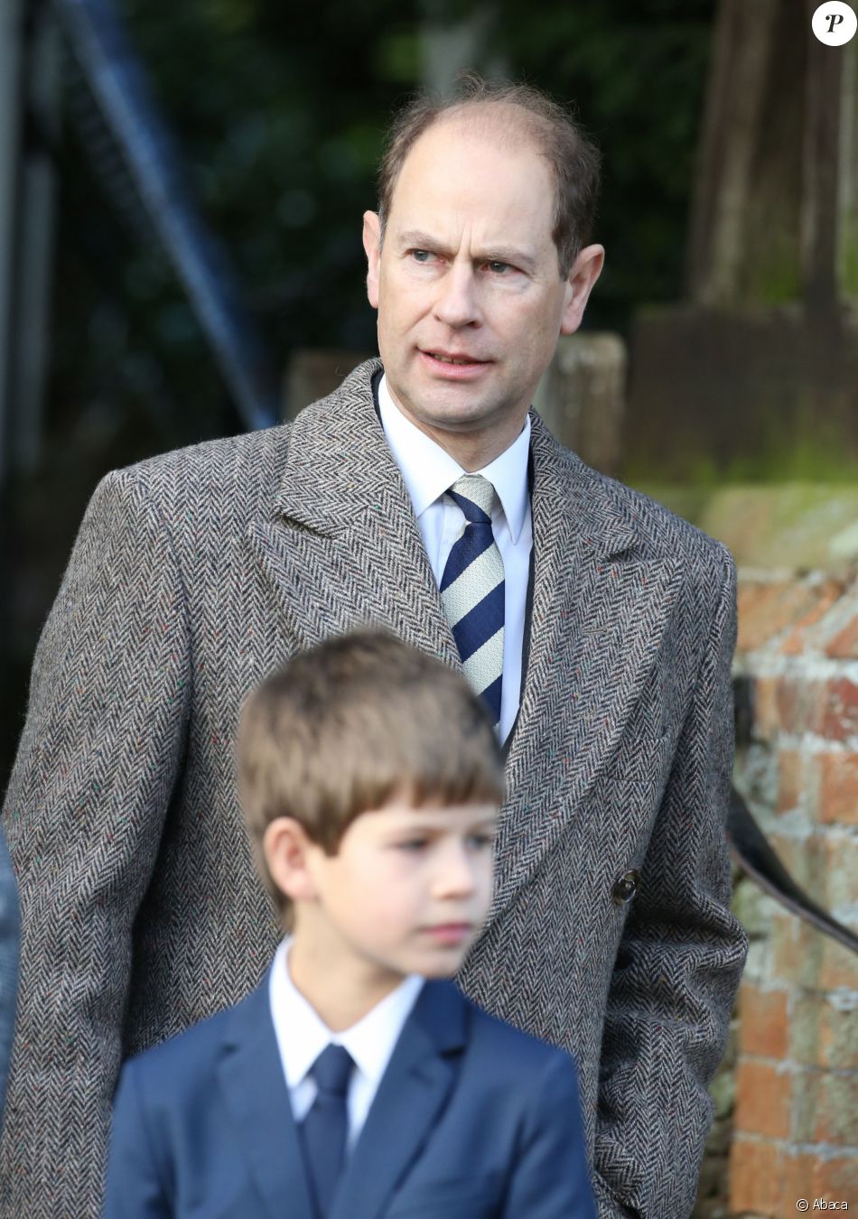 Le prince Edward et son fils James à la messe de Noël en l'église St ...