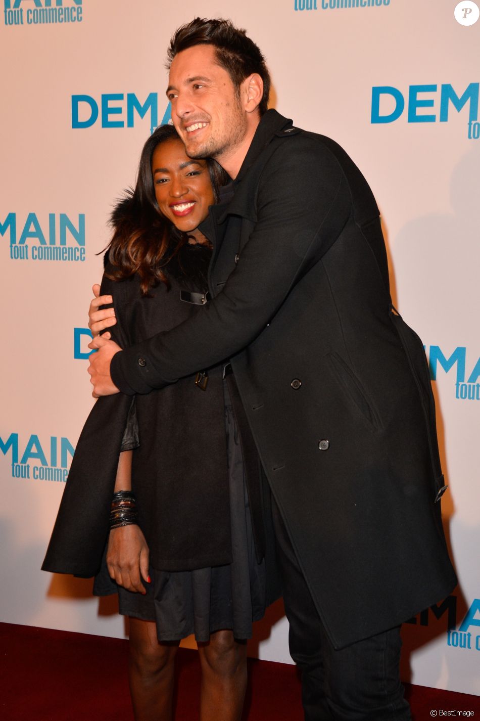 Vincent Cerutti et sa compagne Hapsatou Sy - Avant première du film ...
