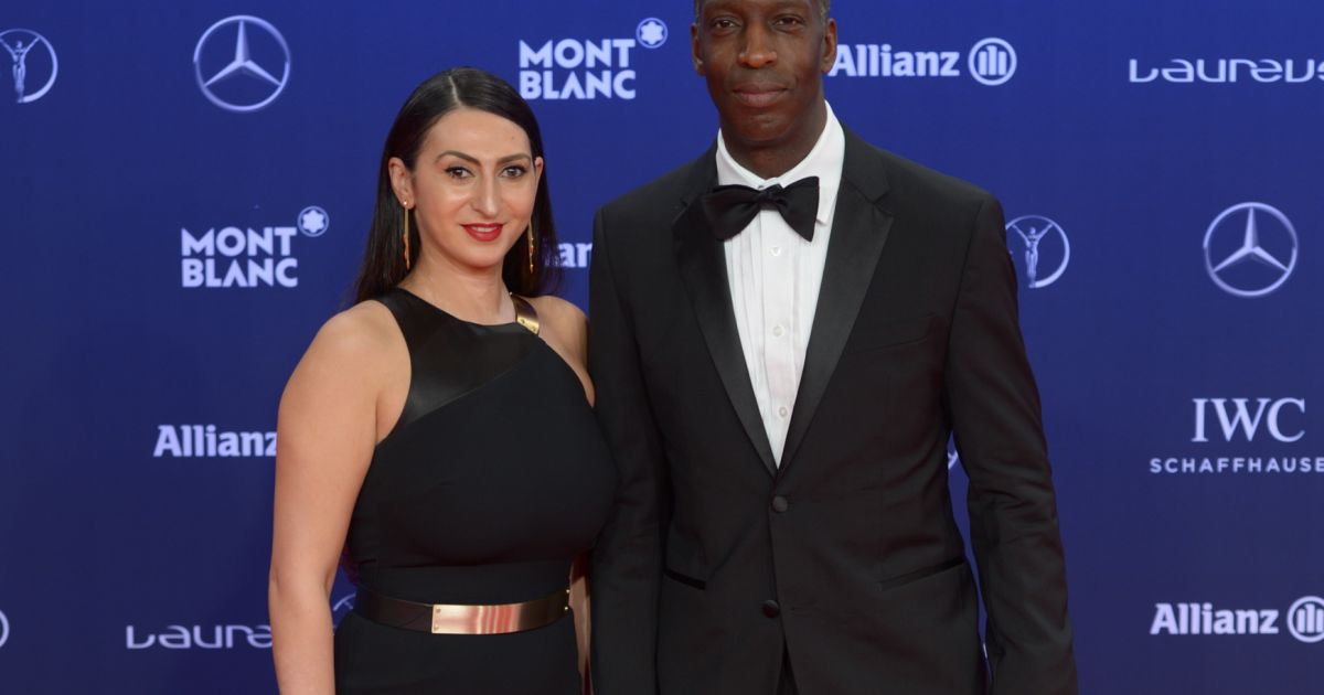Michael Johnson et sa femme Armine Shamiryan lors de la soirée des ...