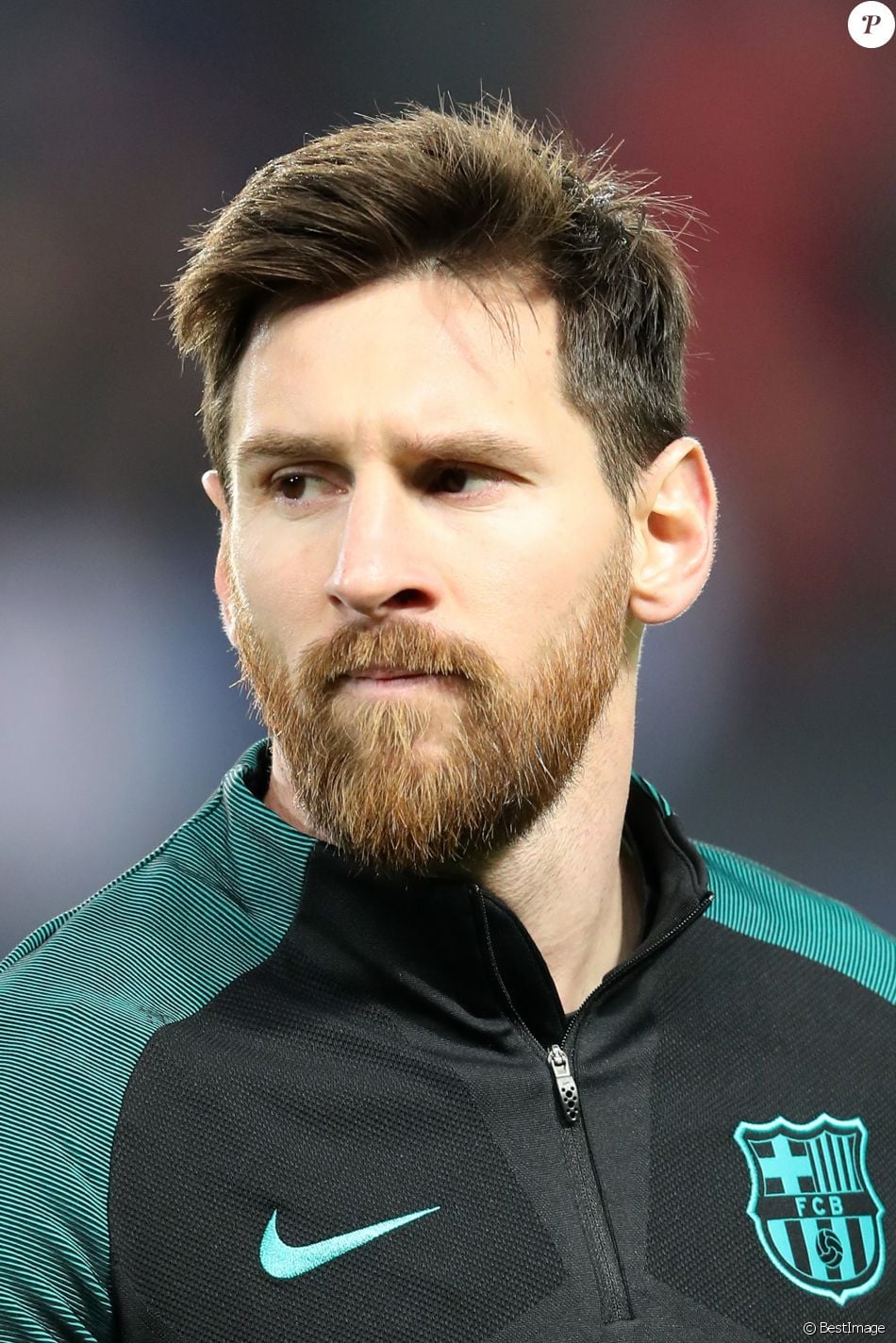 Lionel Messi lors du match de Ligue des Champions, 8ème de finale ...